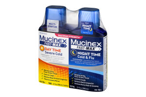 Mucinex Fast-Max Day Time Severe Cold and Night Time Cold & Flu Maximum ...