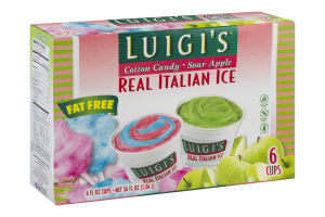 Luigi's Real Italian Ice Cups Cotton Candy & Sour Apple - 6 CT Luigi's ...