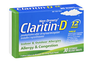 Claritin-D Non-Drowsy 12 Hour Indoor & Outdoor Allergy & Congestion ...