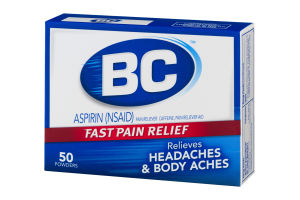 BC Aspirin Pain Reliever Headaches & Body Aches Powders - 50 CT BC ...
