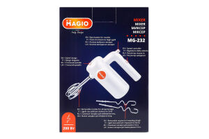 Міксер 200Вт 5швидкостей MG-232 Magio(16950120222329): придбати в інтернет магазинах України ...