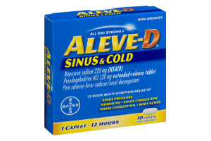Aleve-D Sinus & Cold Pain Reliever-Fever Reducer/Nasal Decongestant 12 ...