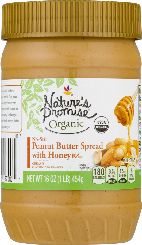 Nature's Promise Organic Peanut Butter Spread With Honey Nature's ...