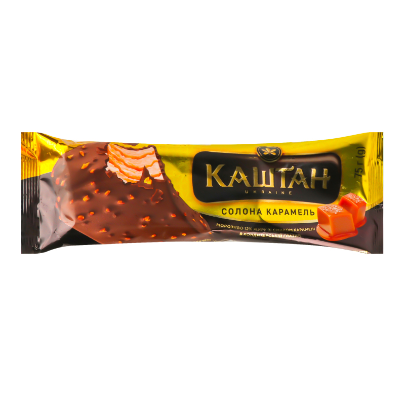 Мороженое 12% Соленая карамель Каштан м/у 75г Каштан(4820220131621 ...