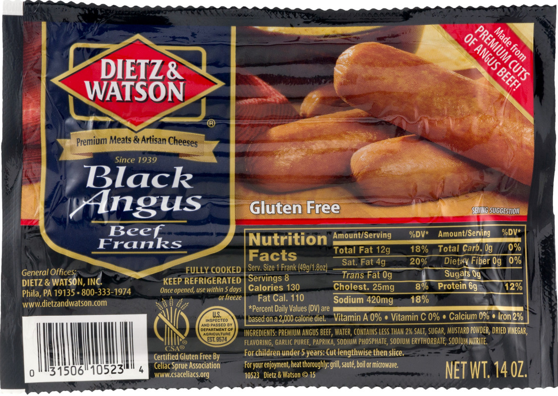 Dietz & Watson Black Angus Beef Franks Dietz & Watson(31506105234 ...