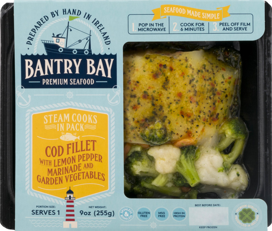 Bantry Bay Premium Seafood Cod Fillet with Lemon Pepper Marinade and ...