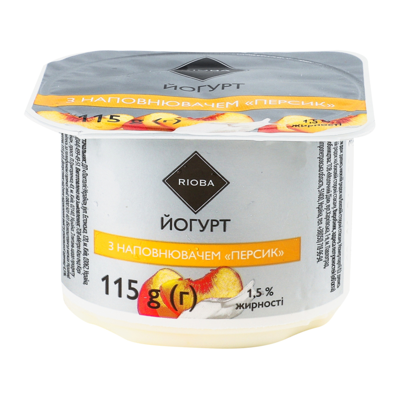 Йогурт 1.5% Персик Rioba ст 115г RIOBA(4823065729589): купить в ...