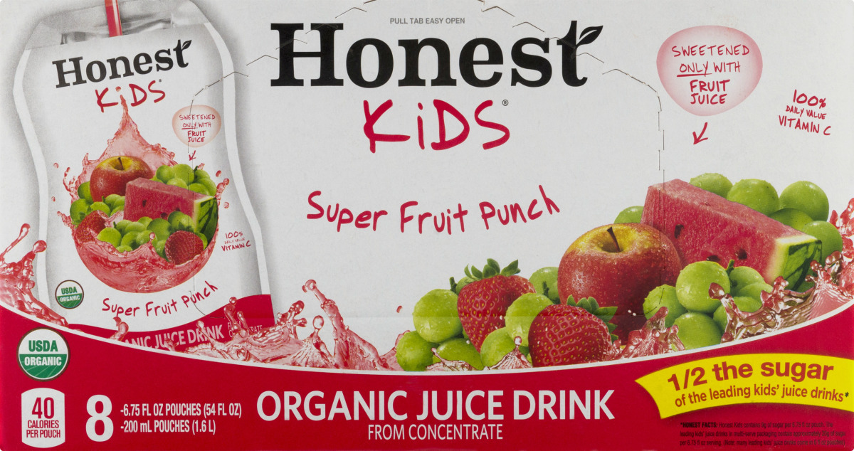 Honest Kids Super Fruit Punch Organic Juice Drink Pouches - 8 CT Honest ...