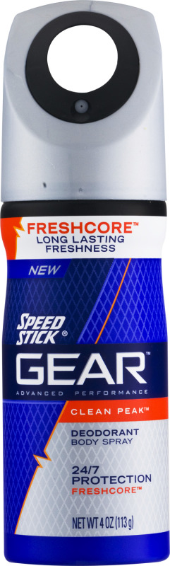 Speed Stick GEAR Deodorant Body Spray Clean Peak Speed Stick ...