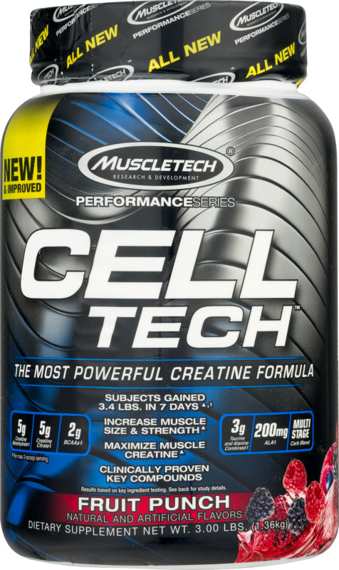 Muscletech Cell Tech Creatine Formula Fruit Punch MuscleTech ...