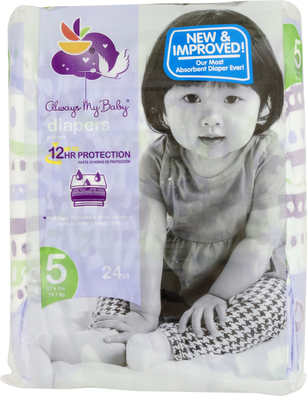 Always My Baby Diapers Size 5 (27+ lbs) - 24 CT Always My Baby ...
