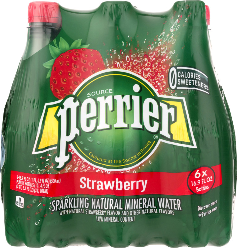 Perrier Sparkling Natural Mineral Water Strawberry - 6 PK Perrier ...