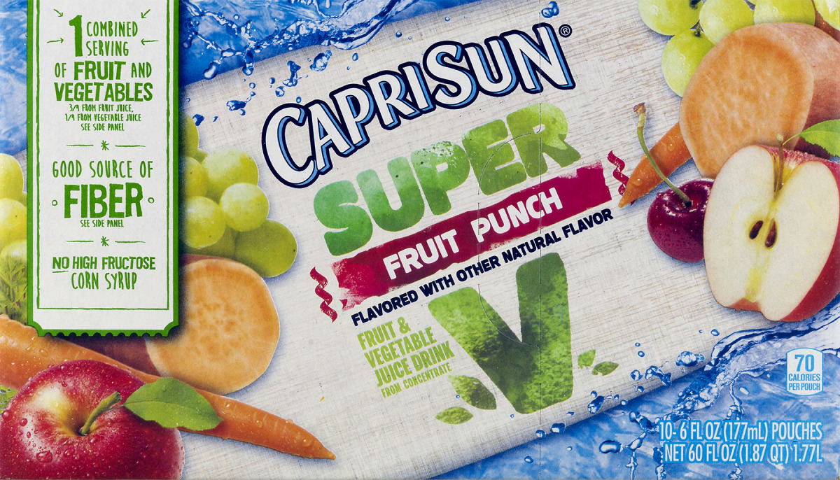 Capri Sun Super V Fruit & Vegetable Juice Drink Fruit Punch - 10 CT ...