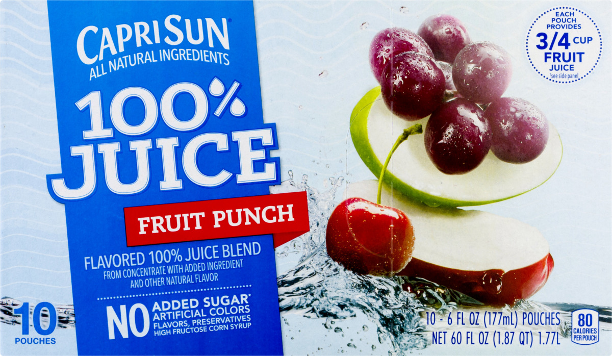 Capri Sun 100% Juice Fruit Punch - 10 CT Capri Sun(87684001103 ...