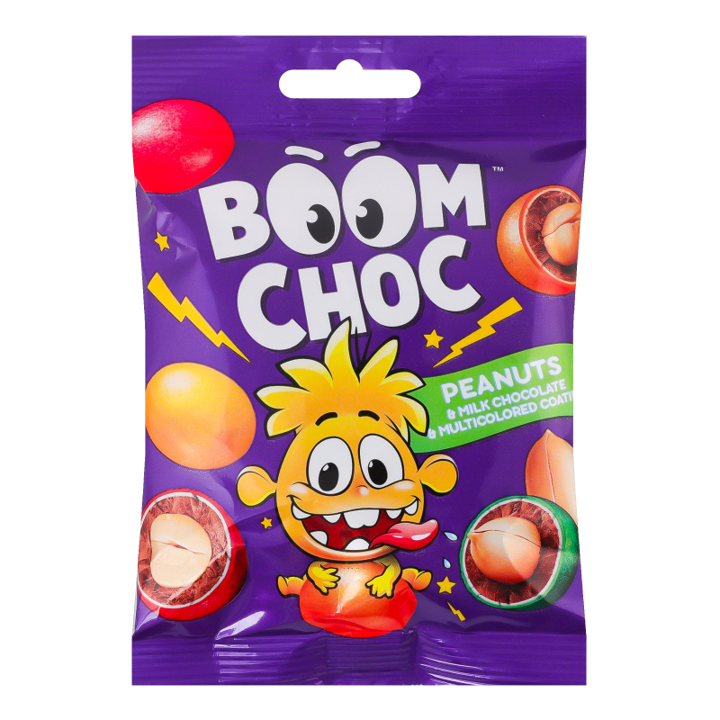 Драже Арахис в молочном шоколаде и разноцветной глазури Boom Choc м/у ...