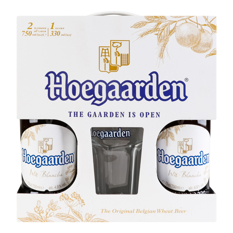 Пиво Hoegaarden Белое светлое н/ф + бокал 0,33л Hoegaarden ...