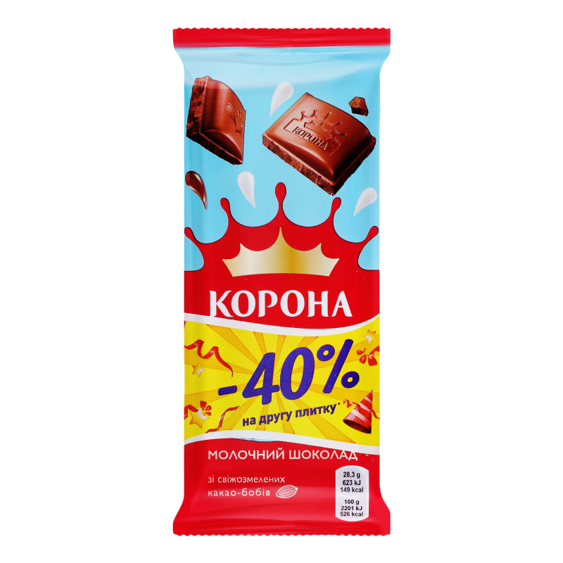 Шоколад молочный Корона м/у 2х85г Корона(7622201446239): купить в ...