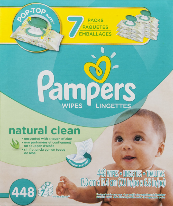 Pampers Natural Clean Wipes Pop-Top Packs - 448 CT Pampers(37000894001 ...