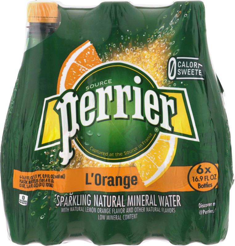 Perrier L'Orange Sparkling Natural Mineral Water - 6 CT Perrier ...