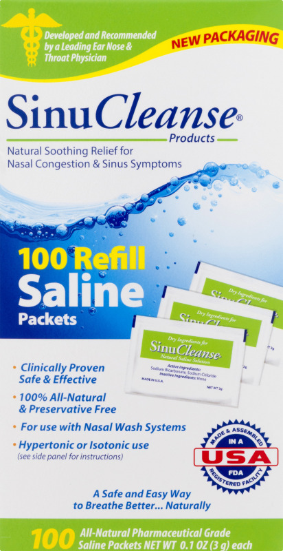 Sinu Cleanse Saline Refills Saline Packets - 100 CT SinuCleanse ...