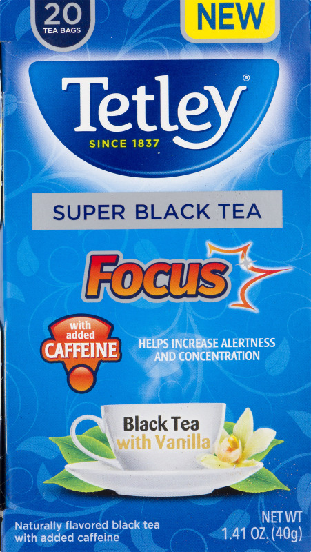 Tetley Focus Super Black Tea with Vanilla - 20 CT Tetley(11156059491 ...