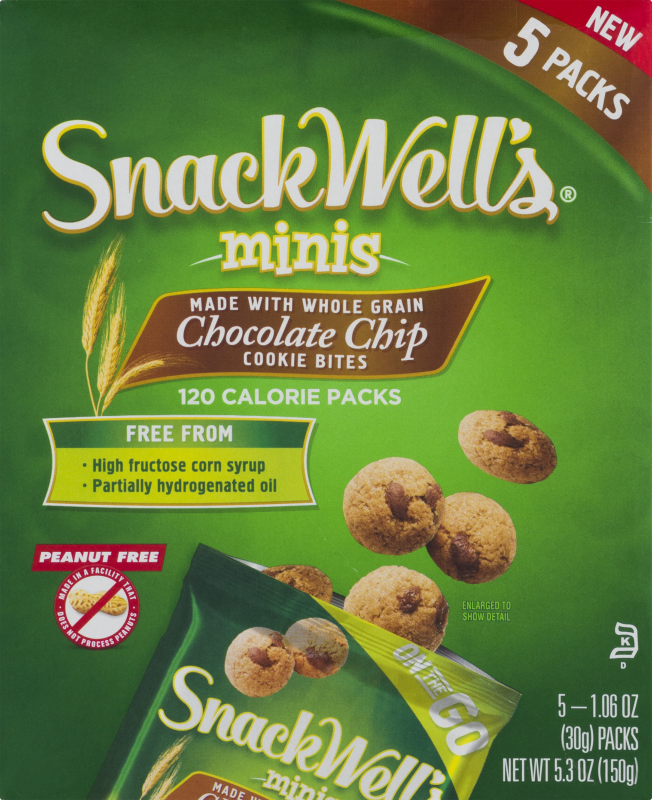 SnackWell's Minis Chocolate Chip Cookie Bites - 5 PKS SnackWell's ...