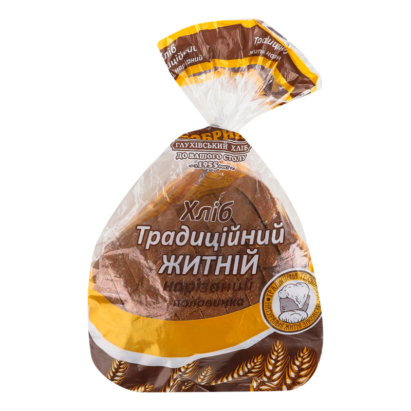 Хлеб половинка в нарезке ржаной Традиционный Добрий м/у 0.3кг Добрий ...