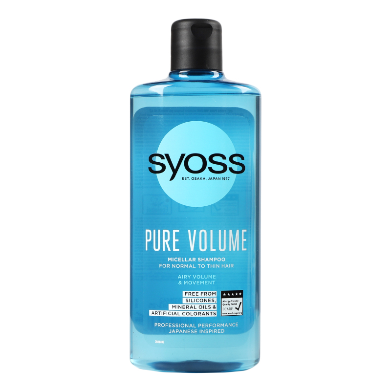 Шампунь мицеллярный для нормальных и тонких волоc Pure Volume Syoss ...