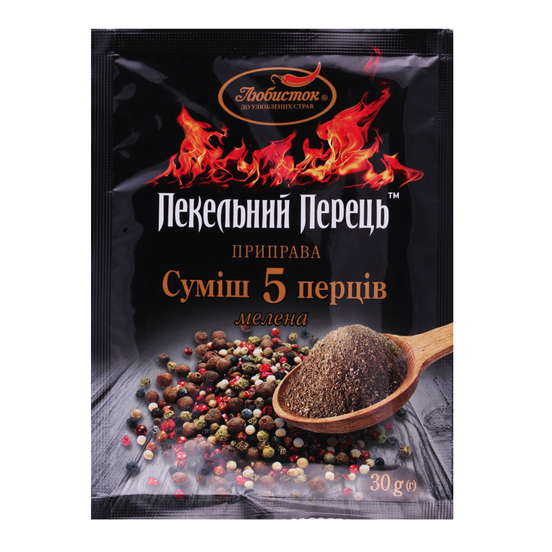 Смесь молотая 5 перцев Адский перец Любисток м/у 30г Любисток ...