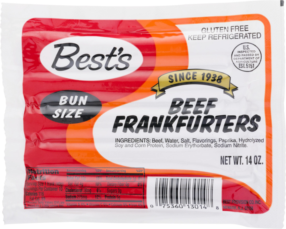 Best's Beef Frankfurters Bun Size Best's(75360130148): customers ...