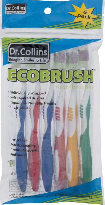 Dr. Collins Ecobrush Toothbrushes - 6 CT Dr. Collins(896660002764 ...