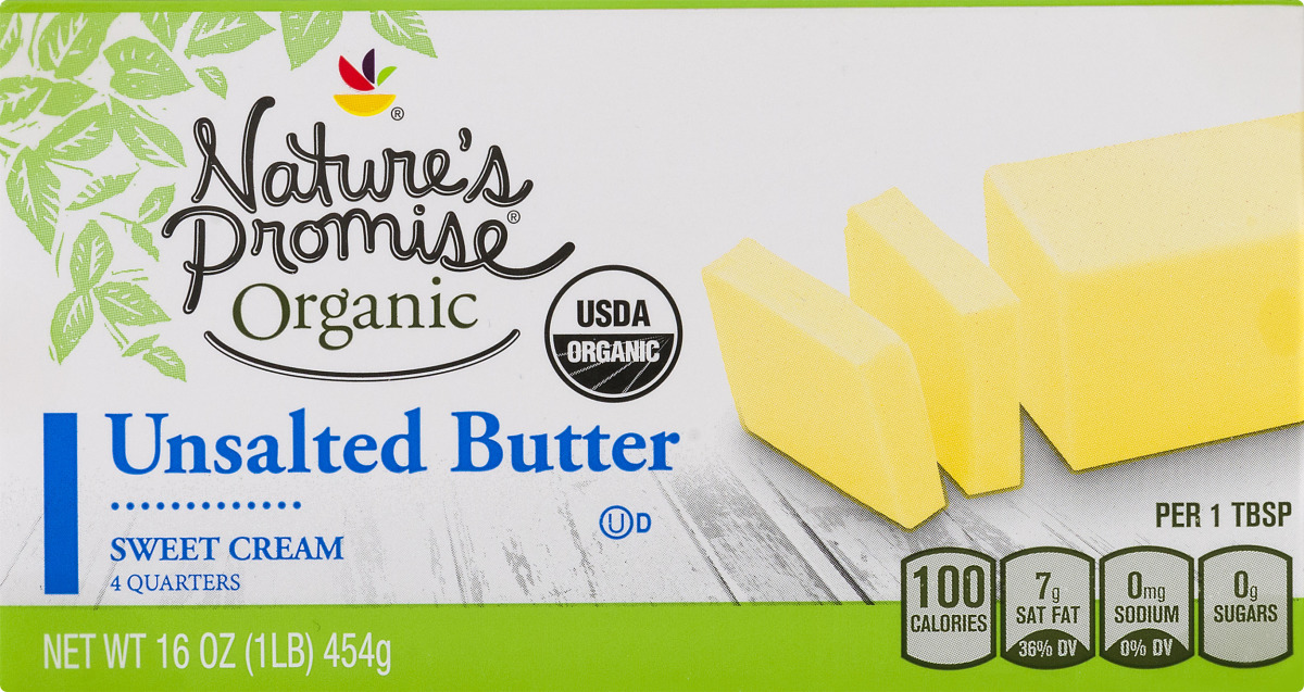 Nature's Promise Organic Unsalted Butter - 4 CT Nature's Promise ...