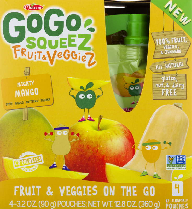 GoGo Squeez Fruit & VeggieZ On The Go Mighty Mango - 4 CT GoGo Squeez ...