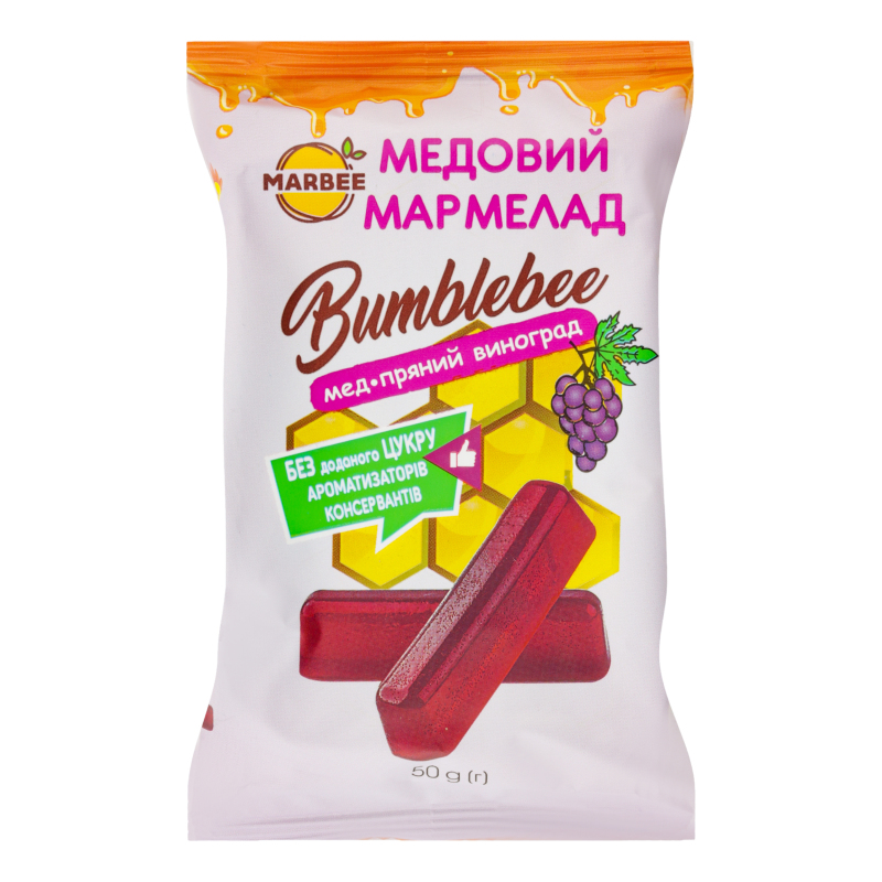Мармелад медовый Мед-пряный виноград Bumblebee Marbee м/у 50г Marbee ...