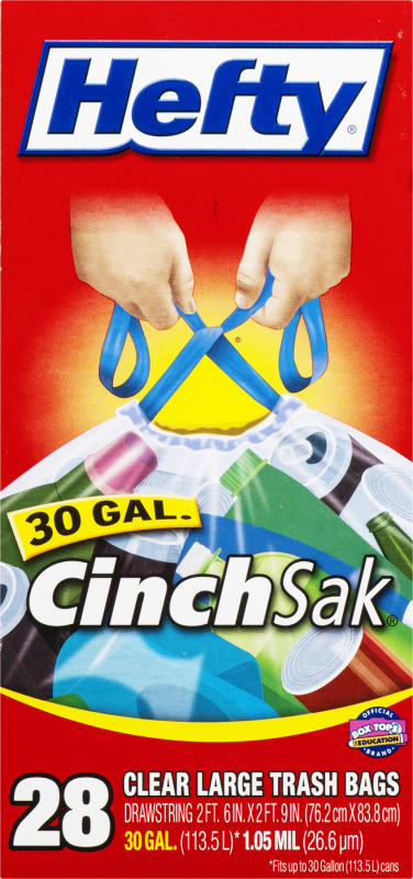 Hefty Cinch Sak Clear Large Trash Bags - 28 CT Hefty(13700257353 ...