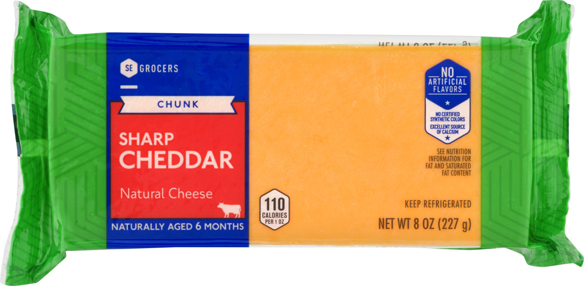 SE Grocers Chunk Sharp Cheddar Natural Cheese SE Grocers(38259100356 ...