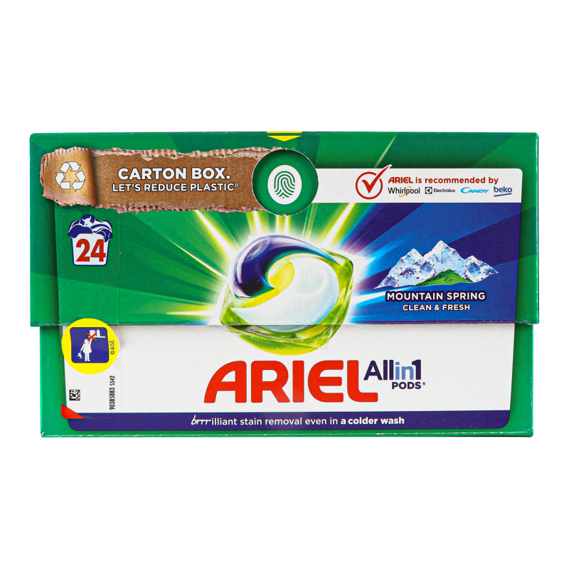 Средство моющее жидкое синтетическое в капсулах Mountain Spring Clean&Fresh Allin1 Pods Ariel ...
