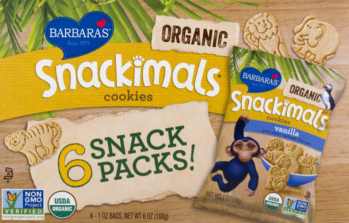 Barbara's Snackimals Cookies Vanilla - 6 CT Barbara's(70617003541 ...