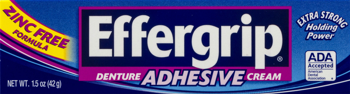 Effergrip Extra Strong Denture Adhesive Cream Zinc Free Formula ...