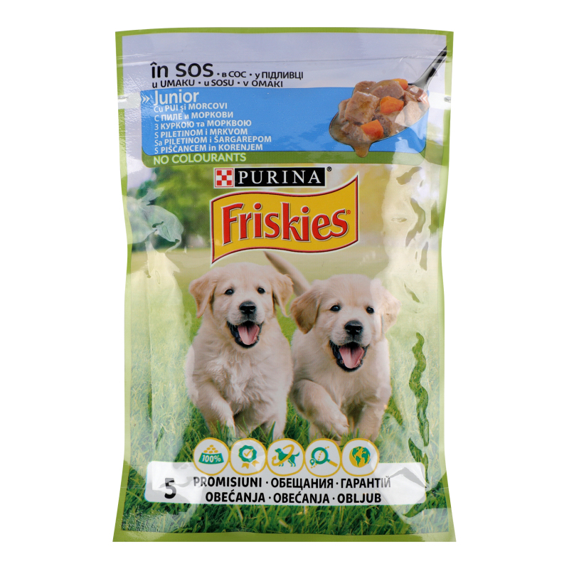 Корм консервированный для щенков полнорационный с курицей и морковью ...