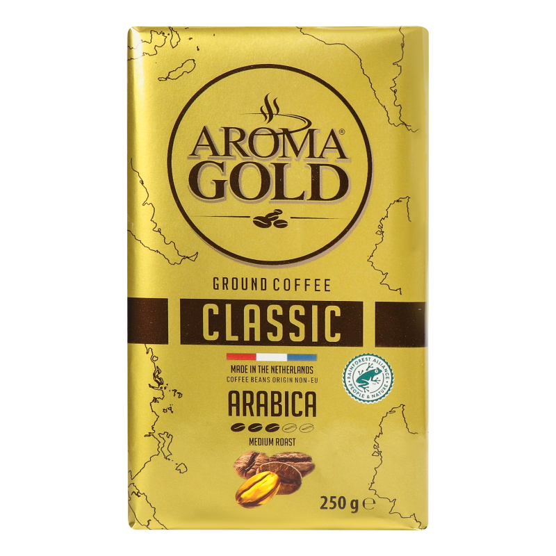 Кофе натуральный жареный молотый для чашки Arabica Classic Aroma Gold м ...