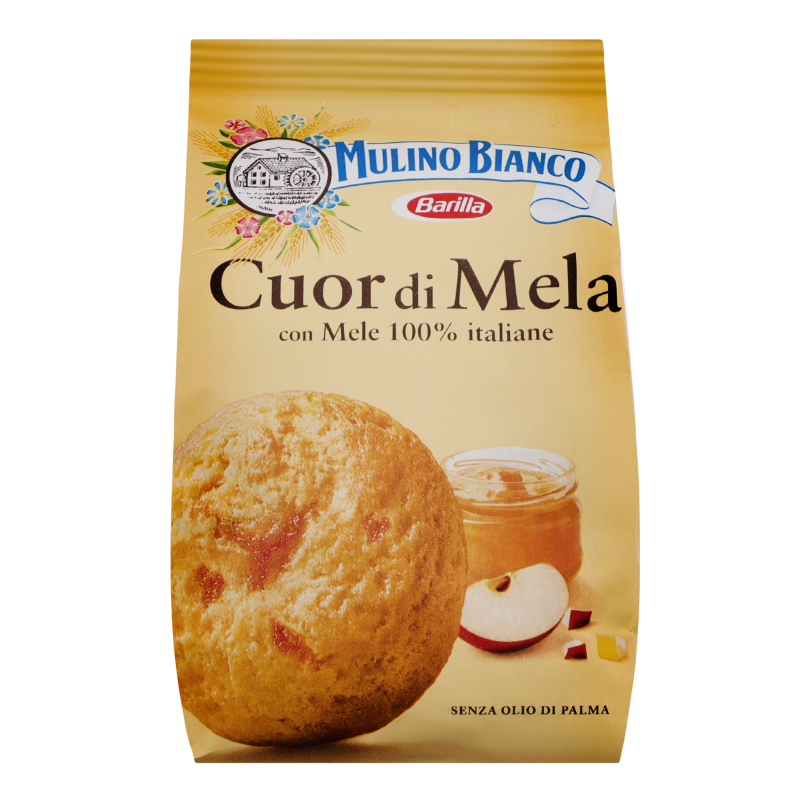 Печенье песочное с яблочным вареньем Cuor di Mela Mulino Bianco м/у ...