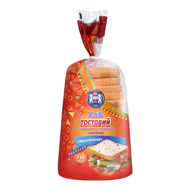 Хлеб тостовый нарезной с томатами и паприкой Мексикана Кулиничі м/у ...