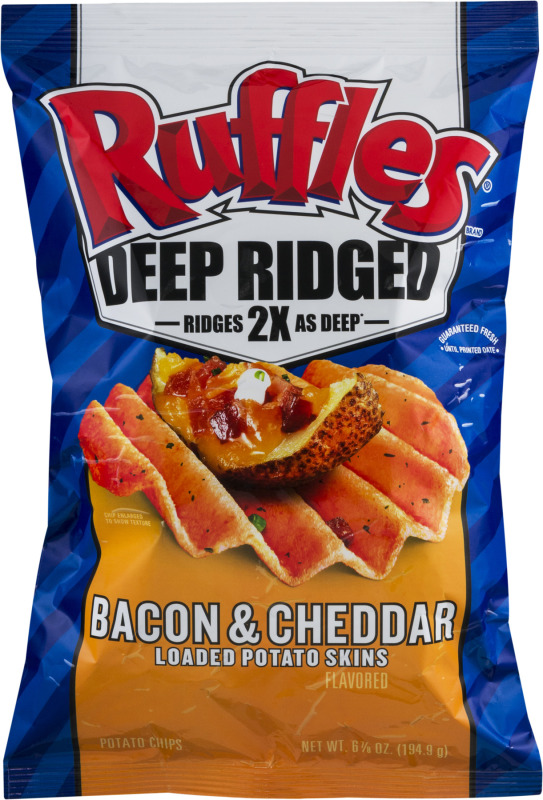 Ruffles Deep Ridged Potato Chips Bacon & Cheddar Loaded Potato Skins ...