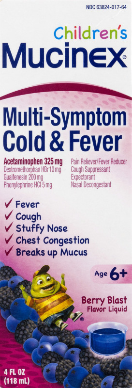 Children's Mucinex Multi-Symptom Cold & Fever Medicine (Ages 6+) Berry ...