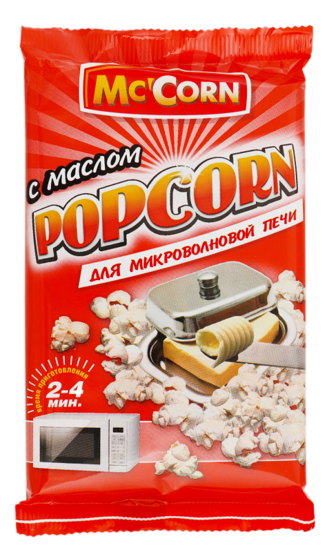 Попкорн зі смаком вершкового масла для НВЧ Mc'Corn м/у 90г Mc'Corn ...