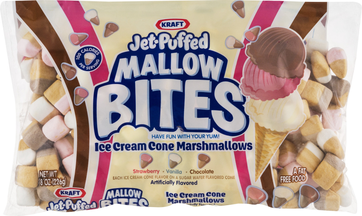 Kraft Jet-Puffed Mallow Bites Ice Cream Cone Marshmallows Kraft ...