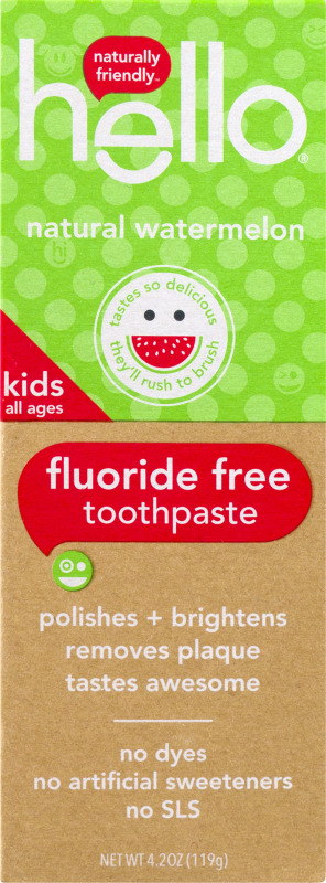 Hello Natural Watermelon Fluoride Free Toothpaste Hello(854296004675 ...