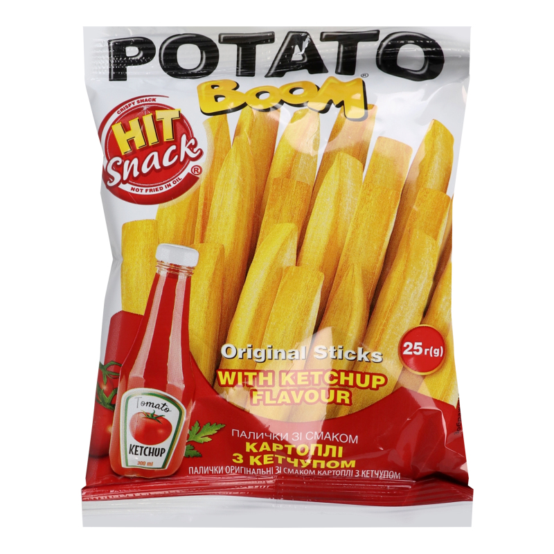 Палочки оригинальные со вкусом картофеля с кетчупом Potato boom м/у 25г ...