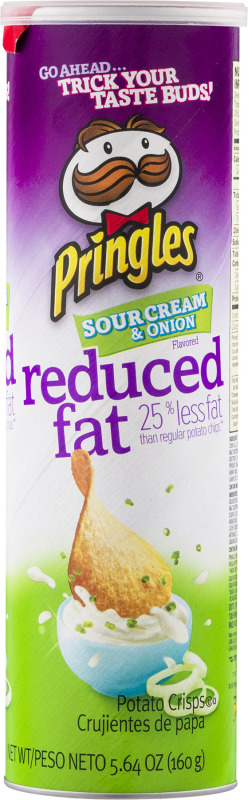 Pringles Reduced Fat Potato Chips Sour Cream & Onion Flavored Pringles ...